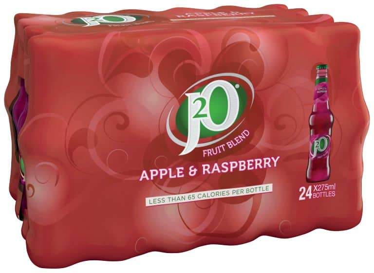 J2O Apple & Raspberry Glass Bottles 24 x 275ml | TheWholesaleHub ...